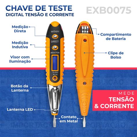 Chave Teste Digital Tensão e Corrente Exbom CNTT D10