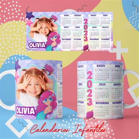 Plantillas Tazas Calendarios 2023 Infantiles Para Sublimar Artofit