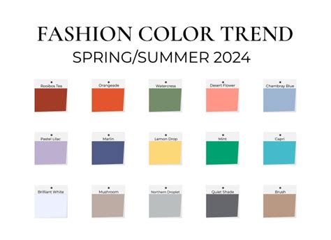 Fashion Color Trend Autumn Winter 2023 2024 Vector Image