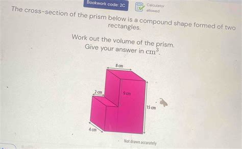 solved calculator bookwork code 2c allowed the cross section of the