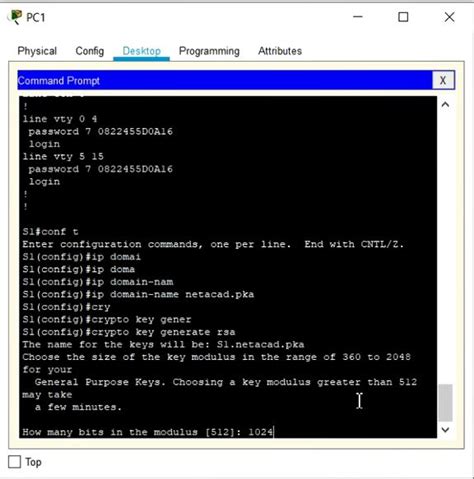 Packet Tracer Configuring Ssh