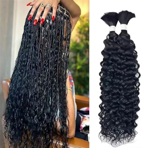 Amazon 20 Inch Water Wave Bulk Human Hair For Braiding No Weft