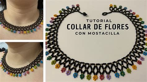 Collar De Flores En Mostacilla Chaquira Paso A Paso Youtube