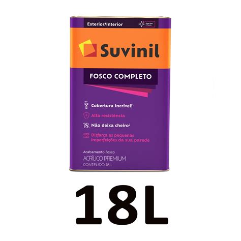 TINTA ACRÍLICA FOSCO COMPLETO BRANCO 18L SUVINIL PREMIUM Tintas Premium