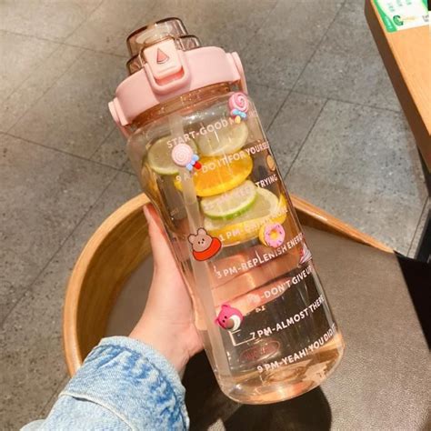 Gourde Bouteille d eau de grande capacité en plastique givré avec
