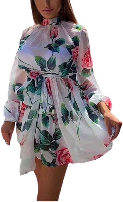 Robe en Mousseline De Soie À Classique Manches Longues Femmes Col