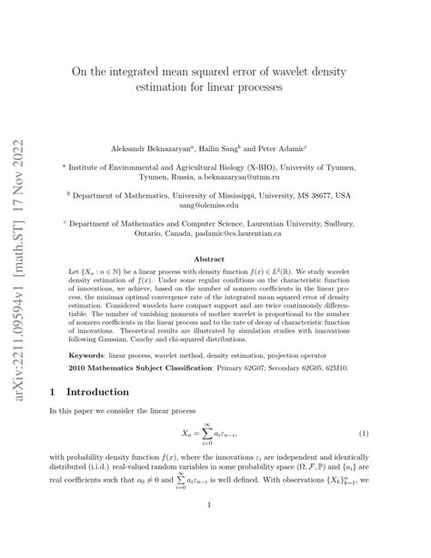 pdf on the integrated mean squared error of wavelet density estimation for linear processes