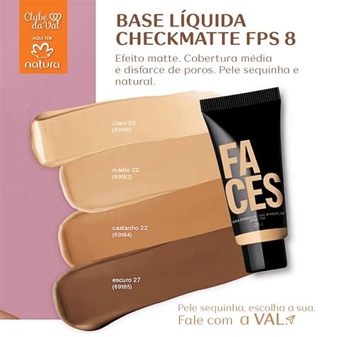 FACES BASE LÍQUIDA CHECKMATTE FPS 8 Promoção Natura naturafaces