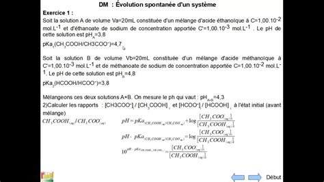 constante équilibre acide éthanoïque méthanoïque YouTube