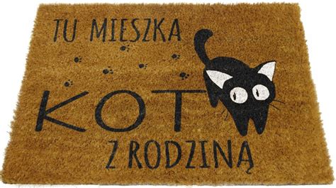 Wycieraczka Napis Tu Mieszka Kot Z Rodzin Oficjalne