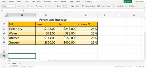 how to calculate percentage increase in excel sheetaki