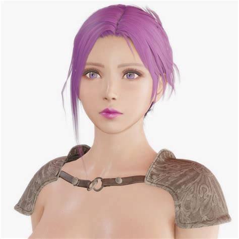 Naked Female Warrior Character Low Poly D Model D Turbosquid