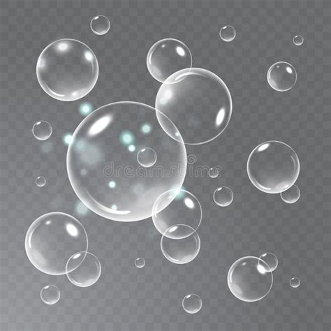 Realistic Soap Bubble On Black Background Vector Soap Bubble