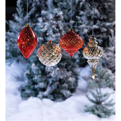 Plow Hearth Indoor Outdoor Shatterproof Holiday Lighted Hanging With
