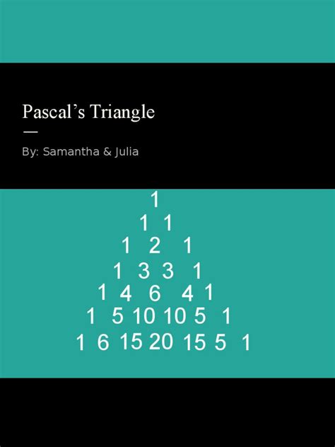 pascals triangle pdf mathematical objects numbers