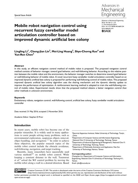 pdf mobile robot navigation control using recurrent fuzzy cerebellar model articulation