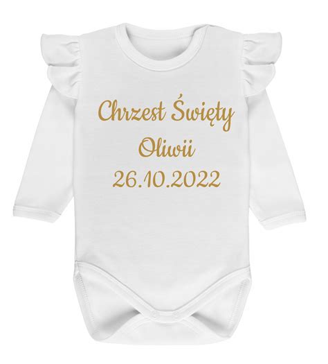 Body na Chrzest Święty z imieniem dziecka i datą 12599314088 Allegro pl