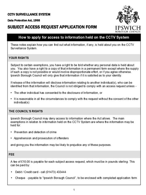 Fillable Online SUBJECT ACCESS REQUEST APPLICATION FORM Fax Email Print