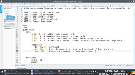 [illustration] mips assembly language counting range of even numbers using loops youtube