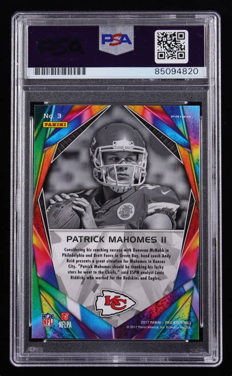 Patrick Mahomes II Signed 2017 Panini Prizm Illumination Prizms 3 RC