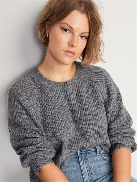 Heathered Cozy Shaker Stitch Pullover Sweater Old Navy