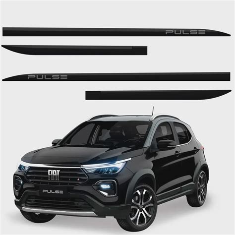 Friso Lateral Fiat Pulse 2022 A Protetor De Portas Preto Vulcano Slim 4