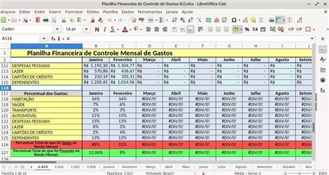 Planilha de Controle de Gastos Financeiros Mensais e Diário J D e