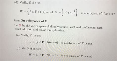 solved 2 on subspaces of c 1 1 let v c 1 1 be the