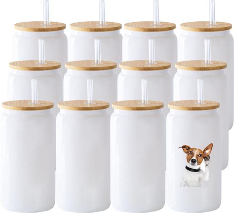 Amazon Youke Ola Pack Sublimation Blank White Glass Cans