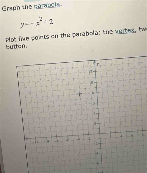 graph the parabola y x 2 2 plot five points on the parabola the vertex tw button 8 [algebra]