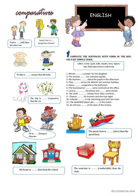 Comparatives And Past Simple Tense Fran Ais Fle Fiches Pedagogiques