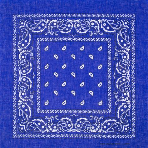 B Royal Blue Paisley Printed Cotton Bandana