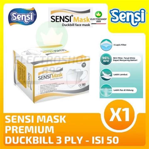 Jual Masker SENSI MASK DUCKBILL 3 Ply Face Mask BOX Isi 50 Pcs ORIGINAL