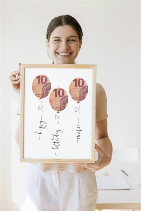 Geldgeschenk Geburtstag Personalisierbar Mit Namen Personalisert Etsy