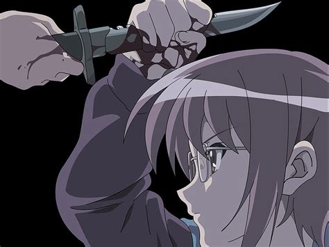 HD Wallpaper Anime Girl Character Holding Knife Illustration Nagato