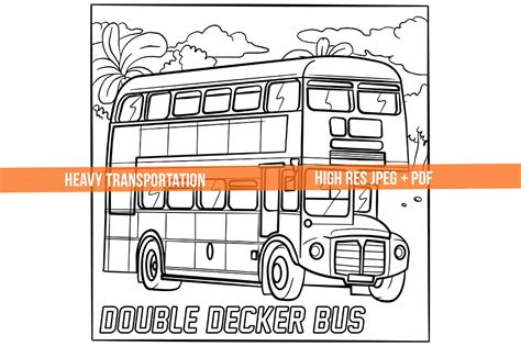 Coloring Double Decker Bus Printable PDF Graphic By SCWorkspace
