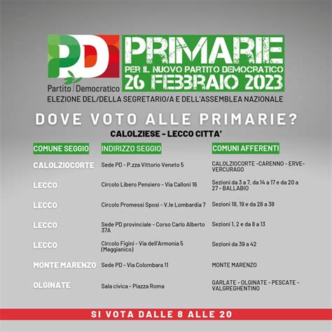 PD Domenica 26 Si Vota Per Il Segretario Ecco La Mappa Dei Seggi In