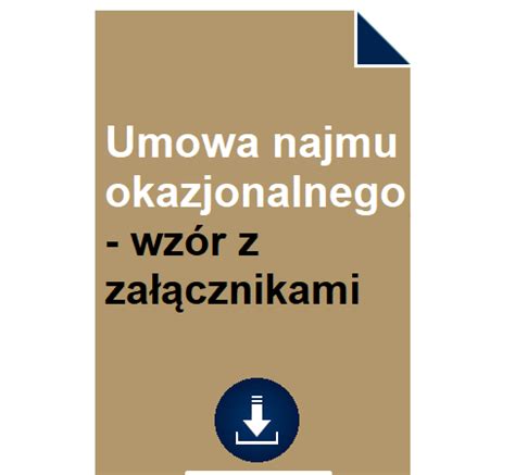 Umowa najmu okazjonalnego wzór z załącznikami POBIERZ