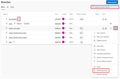 git branch policies and settings azure repos microsoft learn