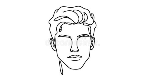 Continuous Line Drawing Of Man Profile Abstract Man Face Minimalistic