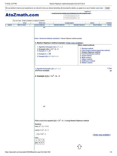 newton raphson method example 2 f x 2x 3 2x 5 pdf numerical analysis mathematics of