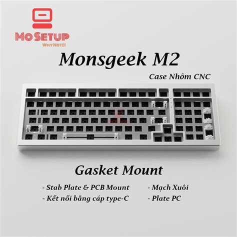 KIT Bàn phím cơ Monsgeek M2 Nhôm CNC Gasket Mạch Xuôi RGB Hotswap Full