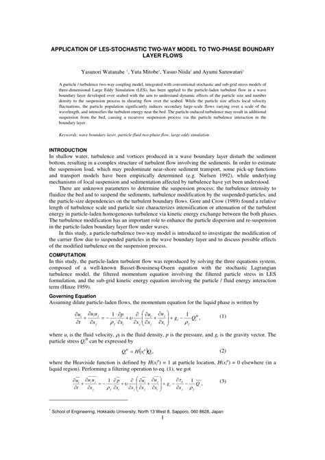 pdf application of les stochastic two way model to two phase boundary layer flows