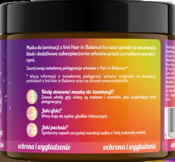 ONLYBIO Hair in Balance maska do laminacji włosów 200 ml Drogeria
