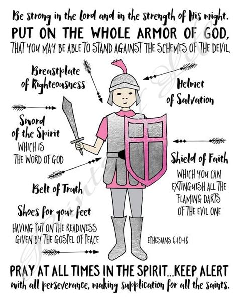 Christian Print Armor Of God Ephesians 6 10 18 Instant Etsy In