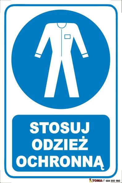 Tabliczka BHP stosuj odzież ochronną 30x20 55A 7128663193