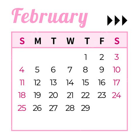 February 2024 Calendar Pink Style Simple Desk Calendar Vector 2024