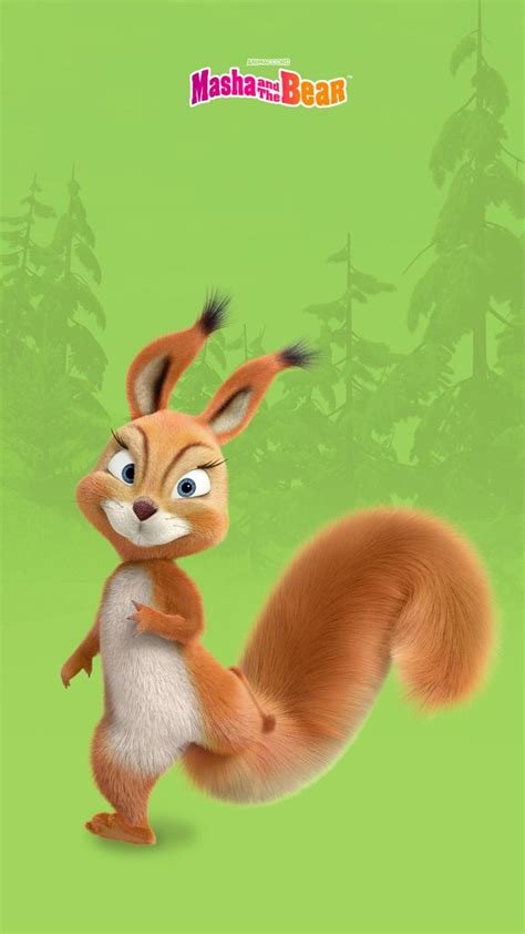 Little squirrel from Masha and The Bear wallpaper Детские
