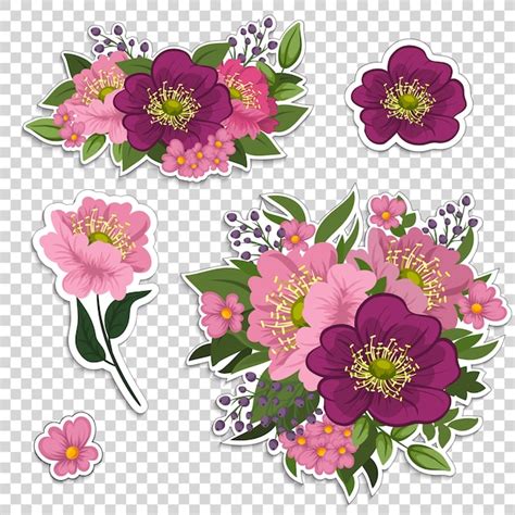 Premium Vector Beautiful Floral Sticker Design