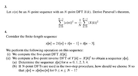 solved let x n ﻿be an n point sequence with an n point dft